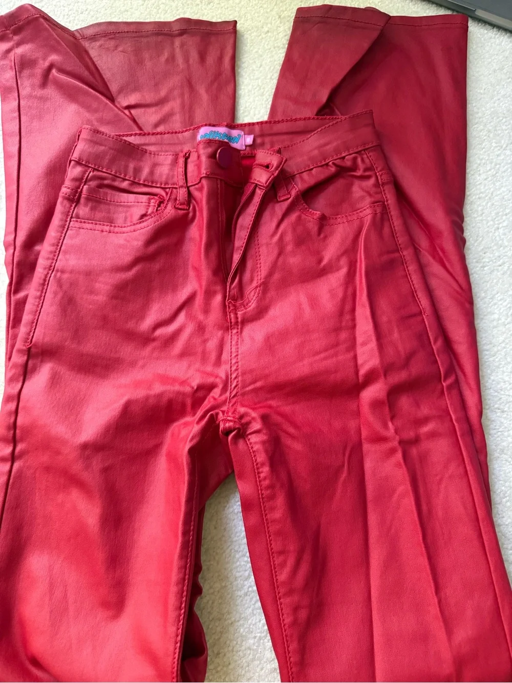 Edikted | Pants & Jumpsuits | Edikted Red Highwaist Flared Pants | Poshmark